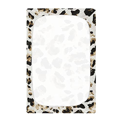 Brown Leopard Print Cheetah Baby or Toddler Fitted Crib Sheet for Girl and Boy 52 x 28 inch