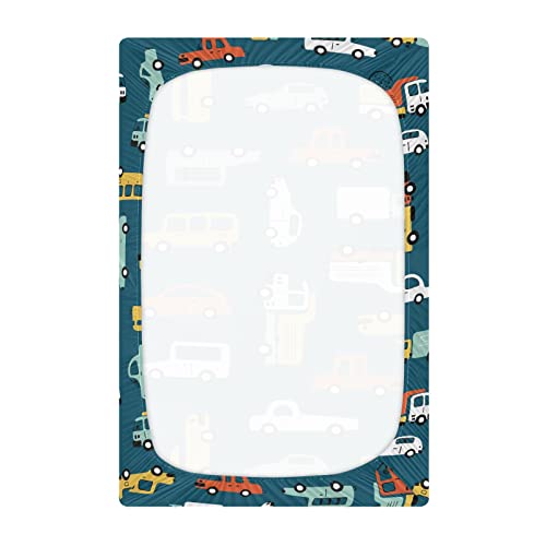 Fitted Playard Sheets Mini Crib Sheets Stretchy for Baby Girls Boys Car Childish Truck Soft Neutral