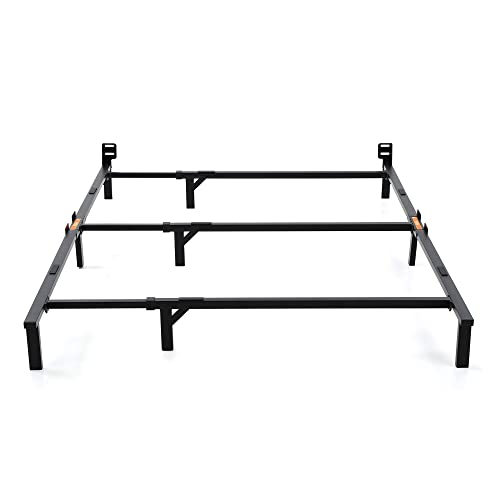 Classic Brands Hercules Compact Heavy-Duty Metal Bed Frame | Adjustable Width Fits Queen, King, and Cal King Mattresses, Black