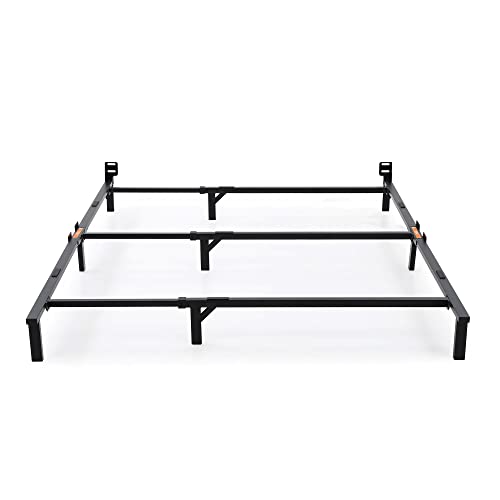 Classic Brands Hercules Compact Heavy-Duty Metal Bed Frame | Adjustable Width Fits Queen, King, and Cal King Mattresses, Black