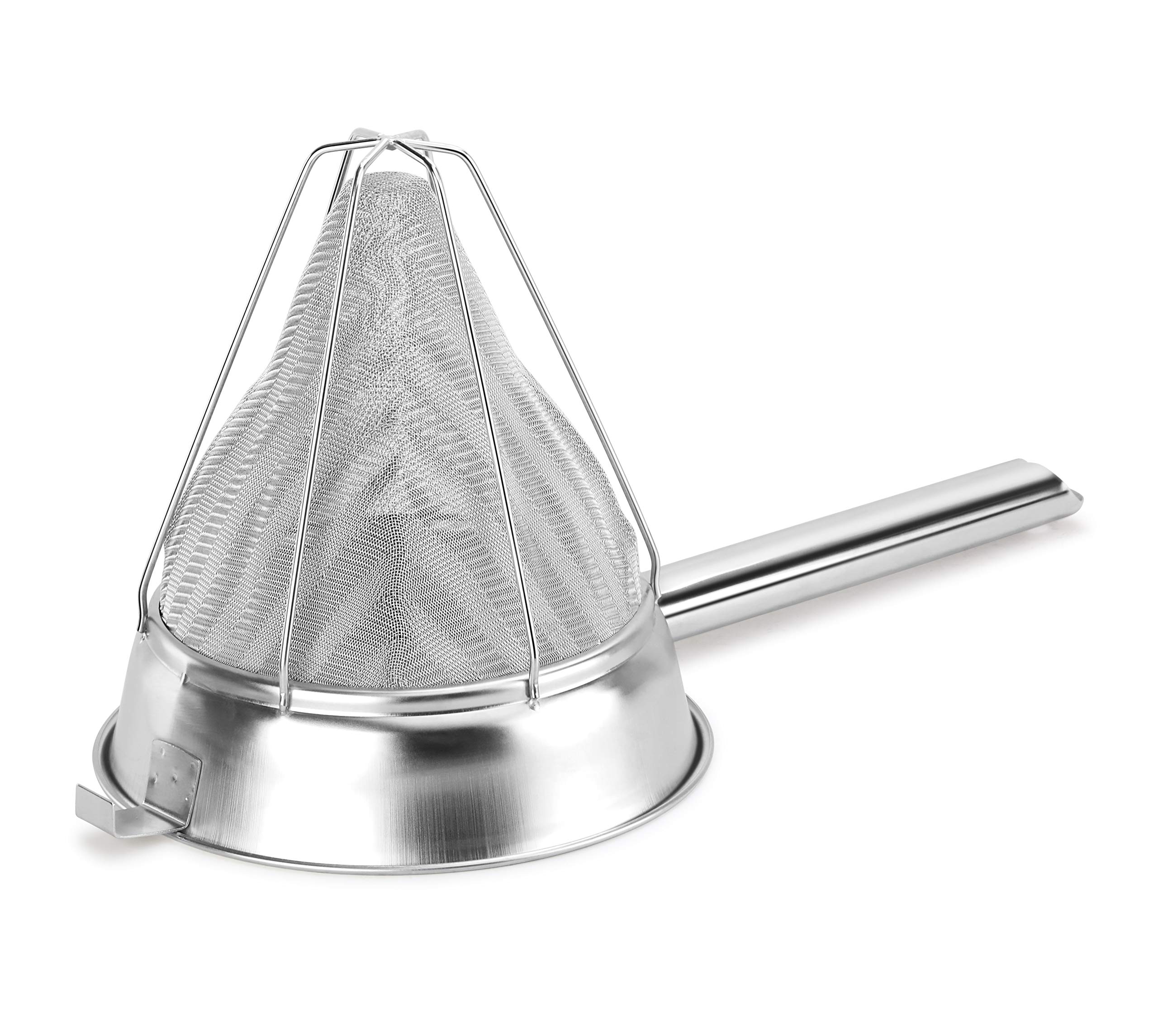 New Star Foodservice 537423 Stainless Steel Reinforced Bouillon Strainer, 8-Inch