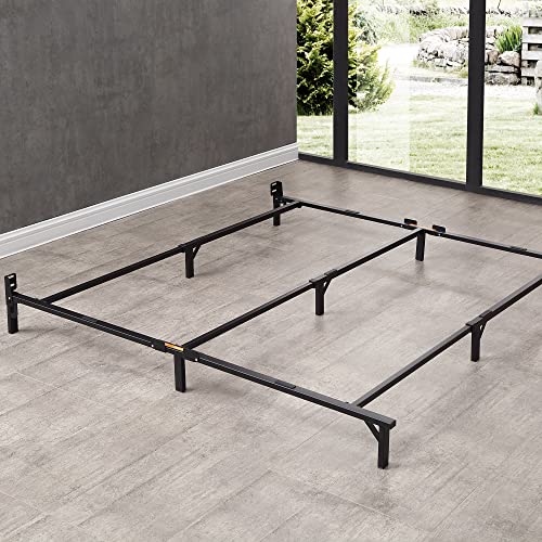 Classic Brands Hercules Compact Heavy-Duty Metal Bed Frame | Adjustable Width Fits Queen, King, and Cal King Mattresses, Black