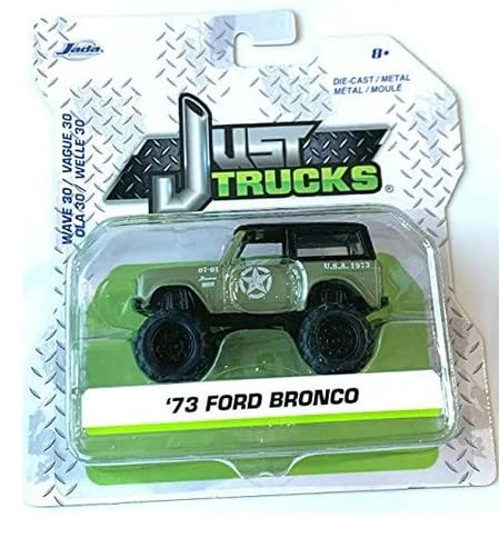 Jada Just Trucks '73 Ford Bronco, Wave 30 (1:64 Scale) Military Green