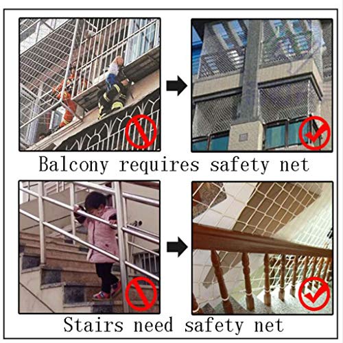 SJIAMJJ Hemp Rope Net Child Safety net Cargo Net, Cat Safety Net, Child and Baby Anti-Fall Net, Safe Railway Net, Car Net, Balcony, Stairs, Railing, Fence, Terrace 1x3m (Size : 45M(1316ft))