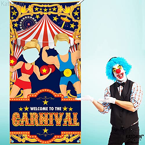 KatchOn, Carnival Photo Booth Backdrop - Large, 72x36 Inch | Carnival Photo Banner for Carnival Theme Party Decorations | Carnival Backdrop, Carnival Decorations for Event | Mardi Gras Decorations
