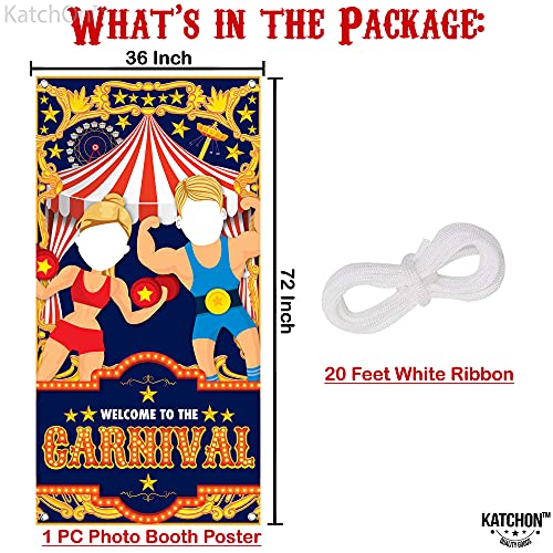 KatchOn, Carnival Photo Booth Backdrop - Large, 72x36 Inch | Carnival Photo Banner for Carnival Theme Party Decorations | Carnival Backdrop, Carnival Decorations for Event | Mardi Gras Decorations