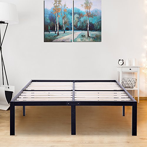 SLEEPLACE 14 Inch ST-3000 Ultra 3 Inch Wood Slat Bed Frame, King