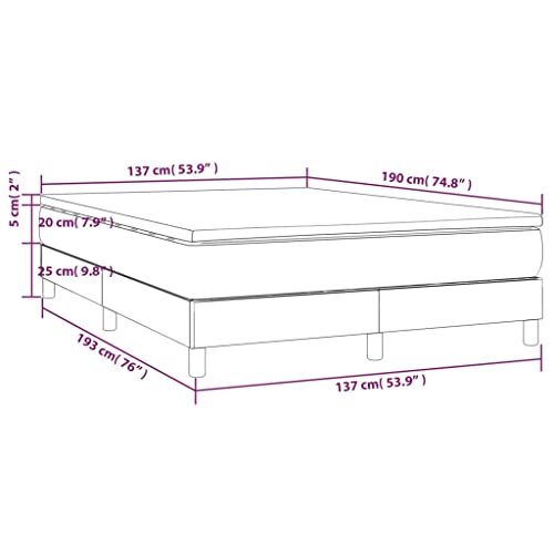 Penau Bed Frames Box Spring Bed with Mattress Black 53.9"x74.8" Full Faux Leather Beds with Headboard