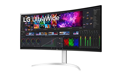 LG 40WP95C-W 40” UltraWide Curved WUHD (5120 x 2160) 5K2K Nano IPS Display, DCI-P3 98% (Typ.) with HDR10, Thunderbolt 4 with 96W PD, 3-Side Virtually Borderless Design Tilt/Height/Swivel Stand