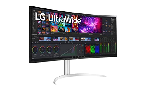 LG 40WP95C-W 40” UltraWide Curved WUHD (5120 x 2160) 5K2K Nano IPS Display, DCI-P3 98% (Typ.) with HDR10, Thunderbolt 4 with 96W PD, 3-Side Virtually Borderless Design Tilt/Height/Swivel Stand