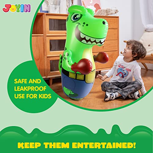 Inflatable T-Rex Dinosaur Bopper 47 Inches, Bop Bag Inflatable Punching Toy, Kids Punching Bag with Bounce-Back Action, Inflatable Punching Bag for Kids