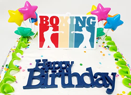 Boxing Themed 7 Piece Boxer Birthday Cake Topper Set