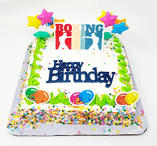 Boxing Themed 7 Piece Boxer Birthday Cake Topper Set