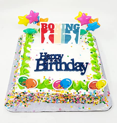 Boxing Themed 7 Piece Boxer Birthday Cake Topper Set