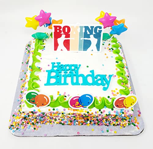 Boxing Themed 7 Piece Boxer Birthday Cake Topper Set