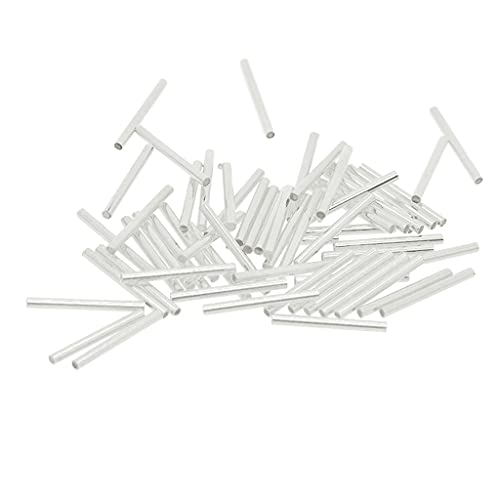 Baosity 50x 20x2mm Smooth Long Straight Tube Noodle Bead Jewelry Making - Silver White