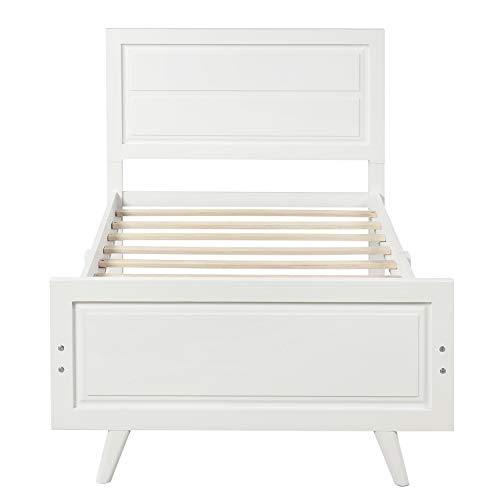WXYNHHD Wood Platform Bed Twin Bed Frame Foundation with Headboard and Wood Slat Support (Color : Black)