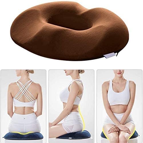 OJOINK Seat Cushion, Office Chair Memory Foam Car Seat Cushion, Ergonomic Desk Chair Cushion for Tailbone, Sciatica Relief (Color : Pink)