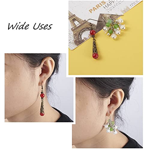 450pcs/Box 5 Styles Tibetan Iron Long Filigree Flower Spacer Bead Caps Metal Cones Bead End Caps Mixed Colors for Jewelry Making Hole: 1-2mm