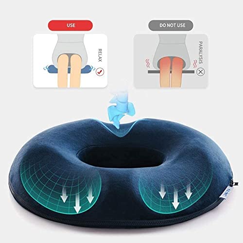 OJOINK Seat Cushion, Office Chair Memory Foam Car Seat Cushion, Ergonomic Desk Chair Cushion for Tailbone, Sciatica Relief (Color : Pink)