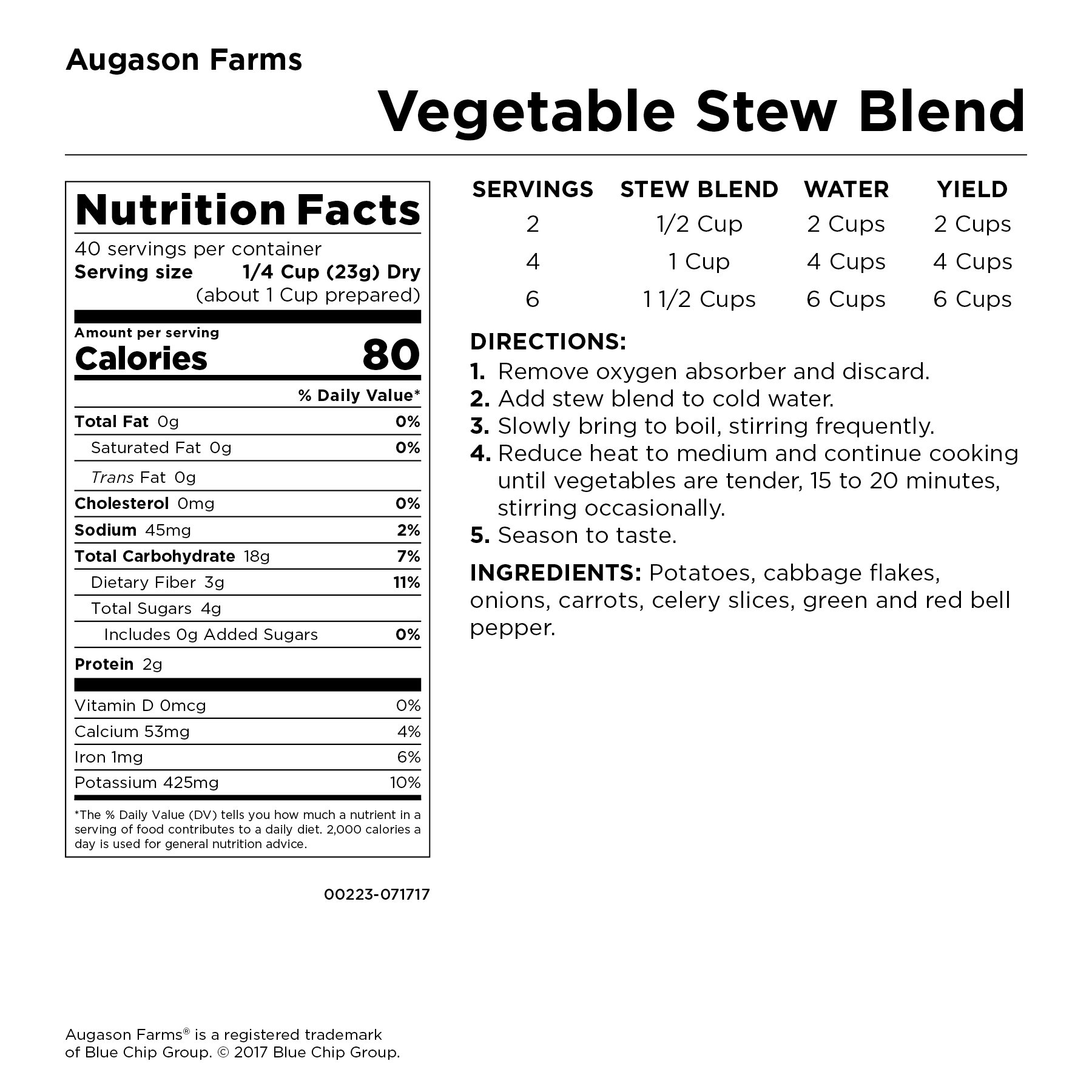 Augason Farms Vegetable Stew Blend 2 lbs 0.5 oz No. 10 Can & Honey White Bread Scone & Roll Mix Emergency Food Storage #10 Can