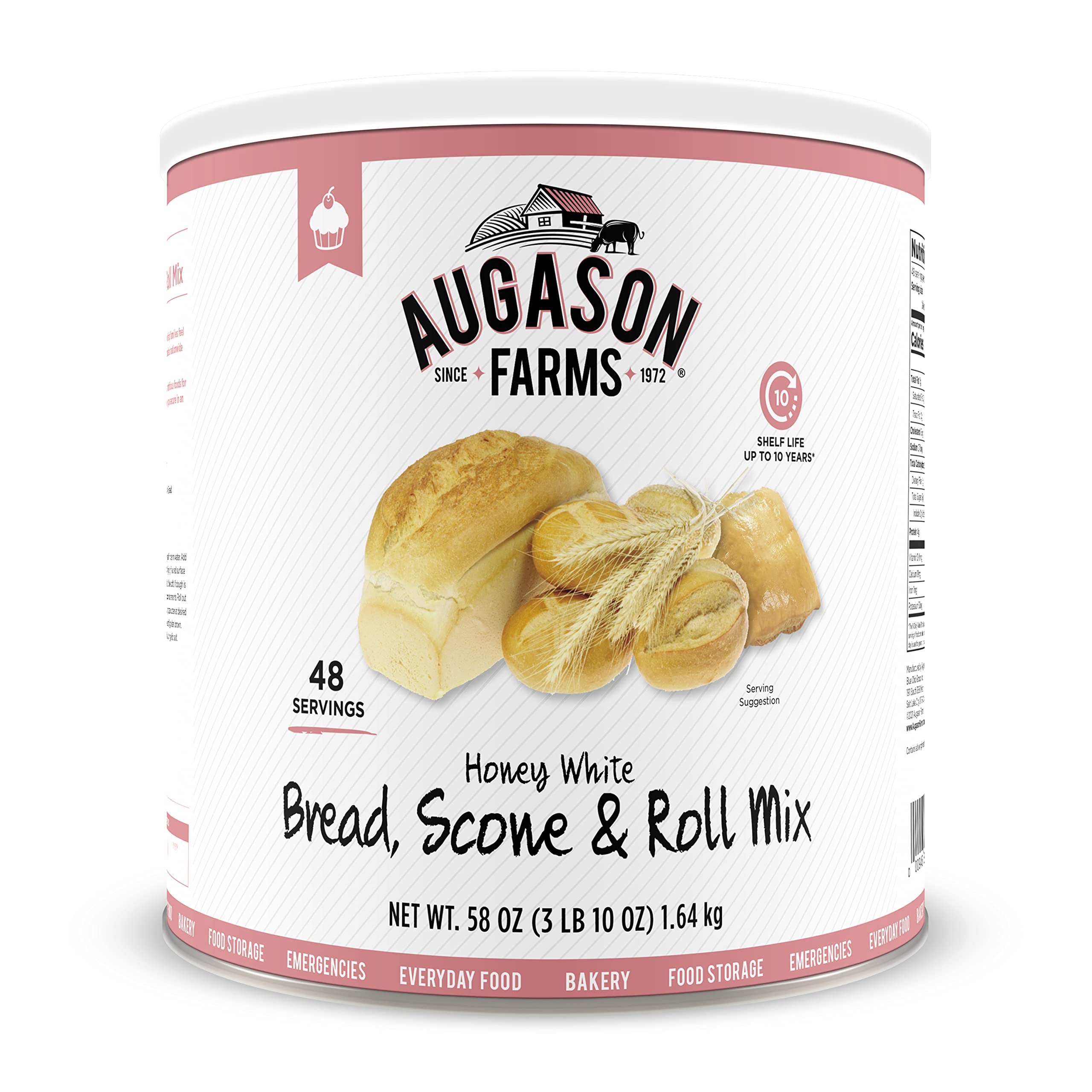 Augason Farms Vegetable Stew Blend 2 lbs 0.5 oz No. 10 Can & Honey White Bread Scone & Roll Mix Emergency Food Storage #10 Can