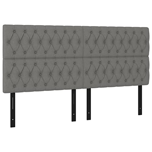 GOLINPEILO California King Fabric Box Spring Bed with Mattress Set,Included 1 x Bed Frame/1 x Headboard/1 x Mattress/1 x Mattress Topper, Dark Gray with Black Legs (Style F)