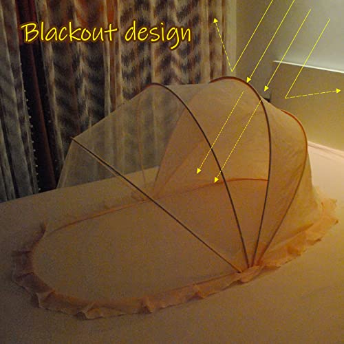 EDSONWADE Portable Mosquito Net for Baby 0-5 Years, Folding Crib Tent, High-density and Breathable Bassinet Cover Not Installation, Large Size Oval Crib Net to Keep Baby In