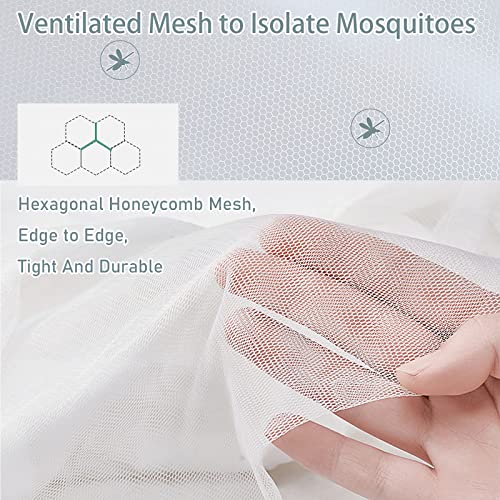 EDSONWADE Portable Mosquito Net for Baby 0-5 Years, Folding Crib Tent, High-density and Breathable Bassinet Cover Not Installation, Large Size Oval Crib Net to Keep Baby In