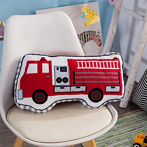 Brandream Boys Fire Truck Pillow & Construction Cars Baby Crib Bedding Set