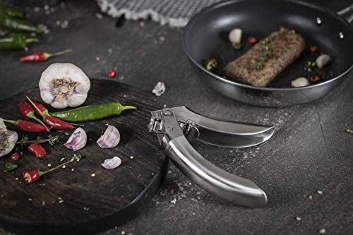 Kuhn Rikon Epicurean Garlic Press, Stainless Steel, 6.5 x 1 x 1.5 inches, Silver