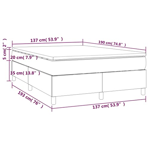 Penau Bed Frames Box Spring Bed with Mattress Black 53.9"x74.8" Faux Leather Bed Risers with Headboard for Bedroom