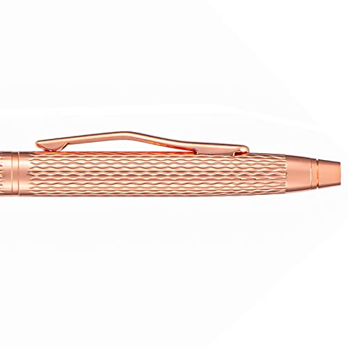Wikult 6 Pack Rose Gold Slim Metal Ballpoint Pen, 1mm Medium Point Black Ink Smooth Writing, for Business Office Teacher Student Wedding Guest