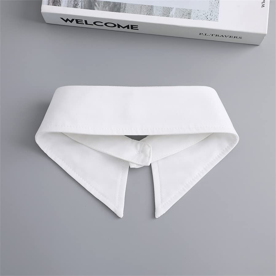 DNLKWGO Pointed Fake Collar Blouse - Detachable False Collar for Women Shirt - White