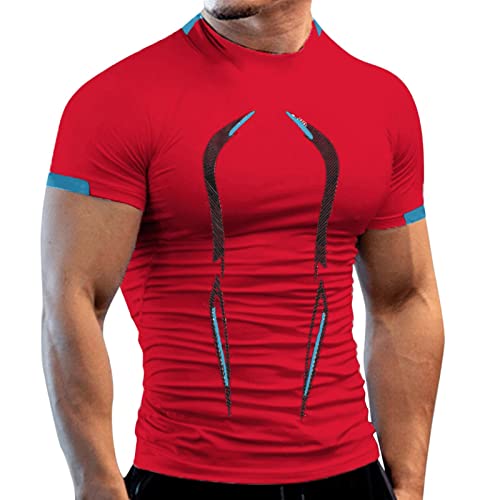 HSSDH Mens Graphic Tees,Men's Street Skull Muscle Short Sleeve Print Personality Fashion Fashion T-Shirt#aalnz0110- *1444-new years eve party supplies