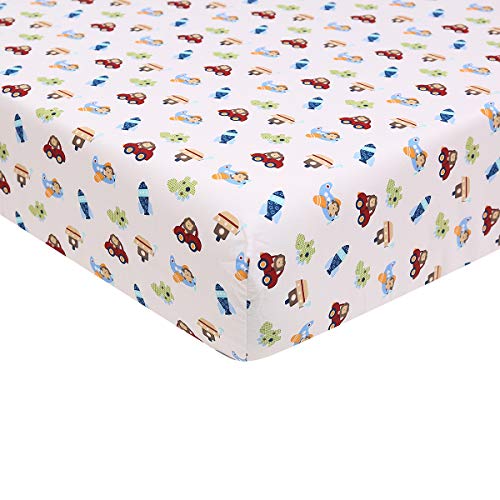 Brandream Boys Fire Truck Pillow & 3Pcs Cars Baby Crib Bedding Set