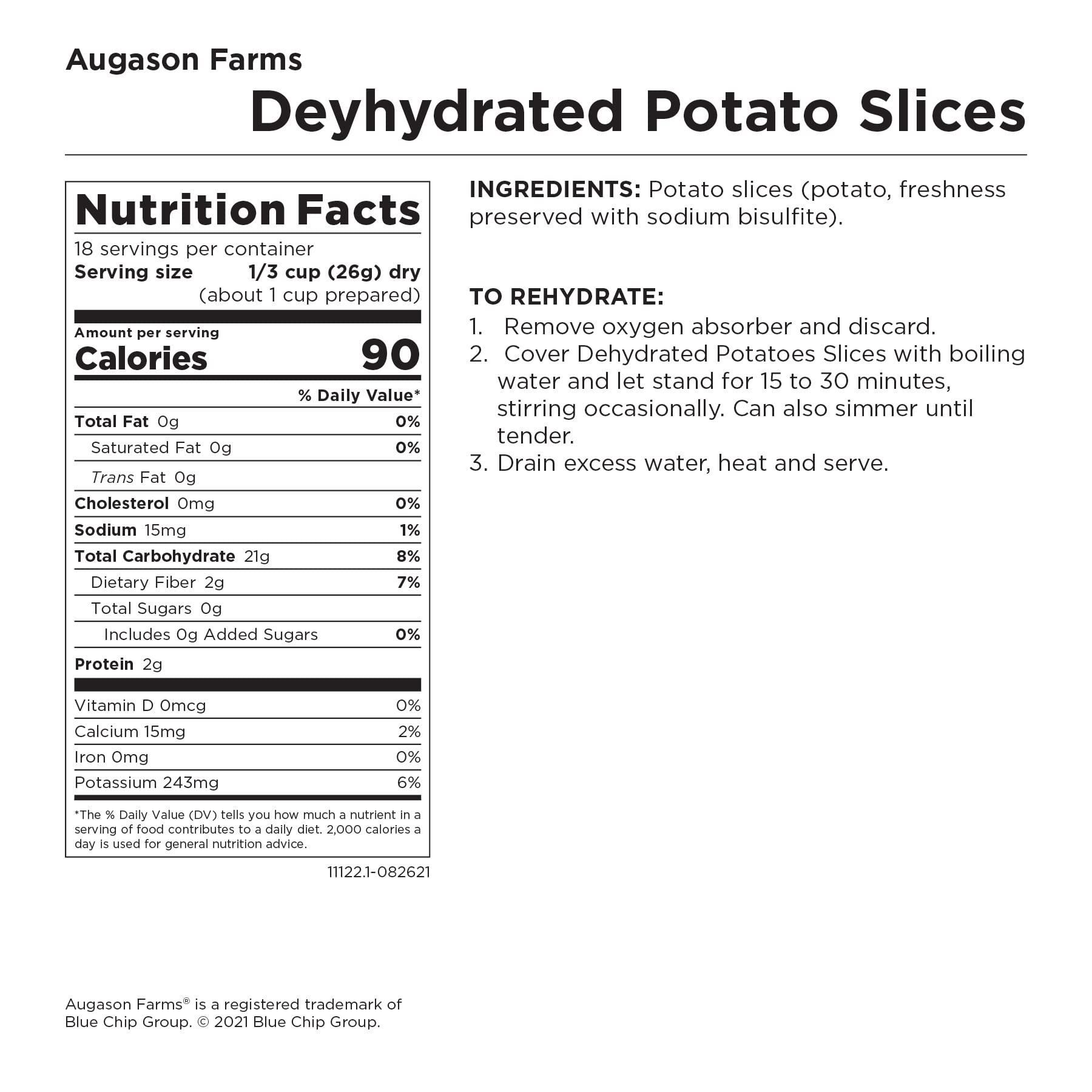 Augason Farms Dehydrated Potato Slices 1 lb. & Banana Chips 2 lbs 1 oz No. 10 Can