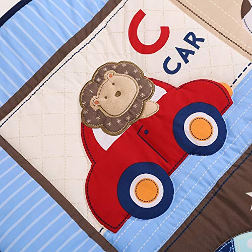 Brandream Boys Fire Truck Pillow & 3Pcs Cars Baby Crib Bedding Set