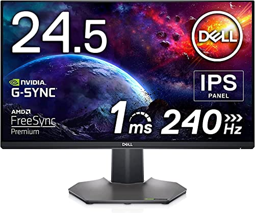 6th Ave Electronics Gaming Monitor - S2522HG 24.5 Inch Full HD Monitor with IPS Technology, 1ms, G-Sync, 240hz, Dark Metallic Grey with Screen Cleaning Kit