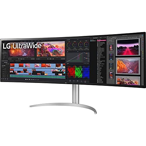 LG 49WQ95C-W 49" (5120x1440) 144Hz 5ms Curved LED FreeSync Monitor, White (Renewed)