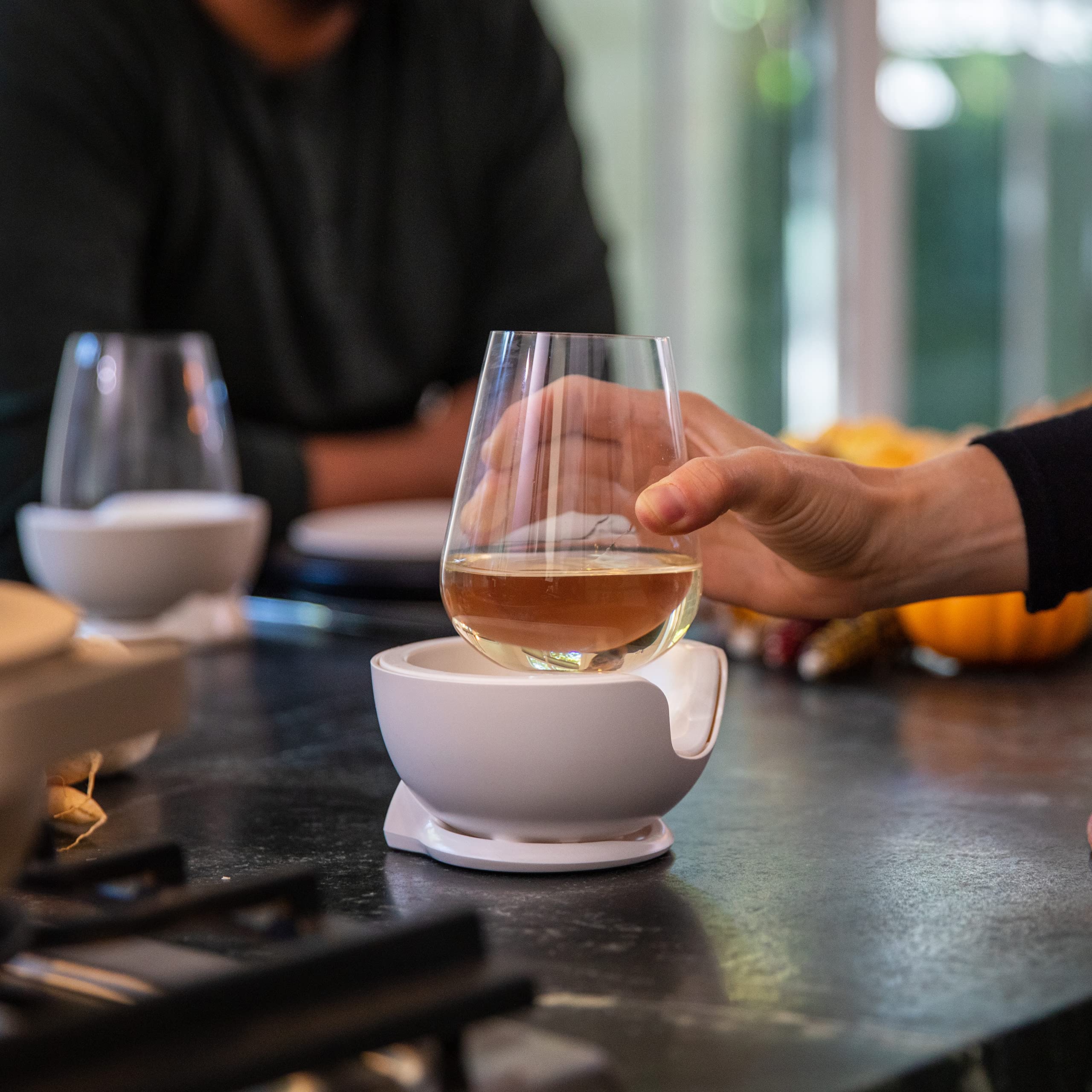 VoChill Stemless Wine Glass Chiller | Keep the Chill In Your Glass | Made in the USA | Separable & Refreezable Chill Cradle | Actively Chills Stemless Glassware | Quartz, Single Stemless