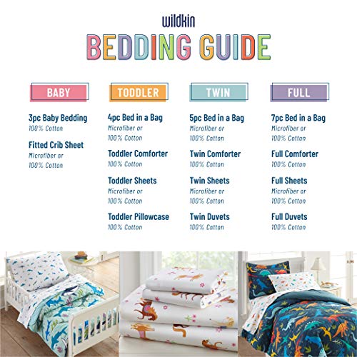 Wildkin Kids 100% Cotton Toddler Comforter for Boys and Girls, Measures 58 X 42 Inches Comforter for Kids, Includes One Comforter Fits Standard Crib Mattress (Trains, Planes & Trucks)