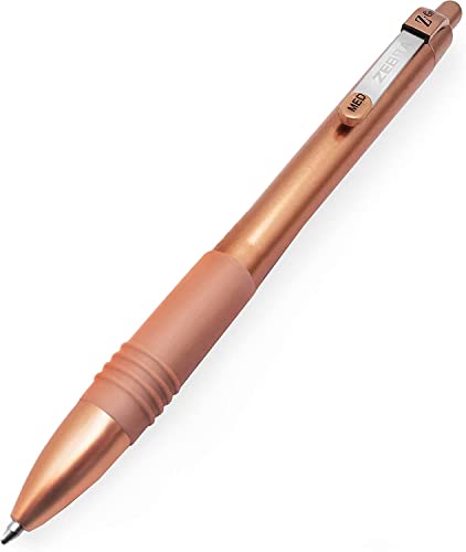 Zebra Z-Grip Smooth Retractable Ballpoint Pen - 1.0mm - Rose Gold Barrel - Black Ink - Pack of 6