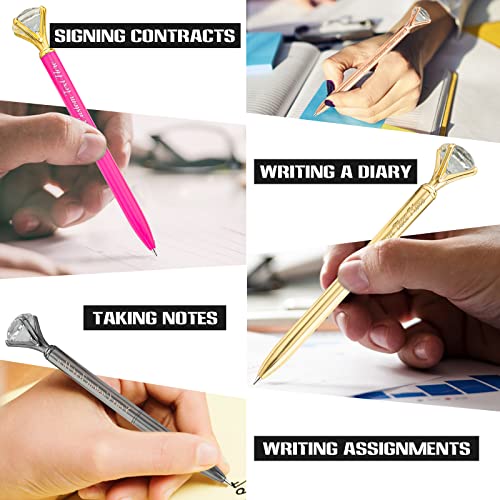 Up to 100 Personalized Diamond Pens Bulk with Name,Custom Imprint Ballpoint Pen Engraved Business Logo Text Message,Customized Gift for Women Men Graduation Birthday Office Commercial-20PCS Rose Gold
