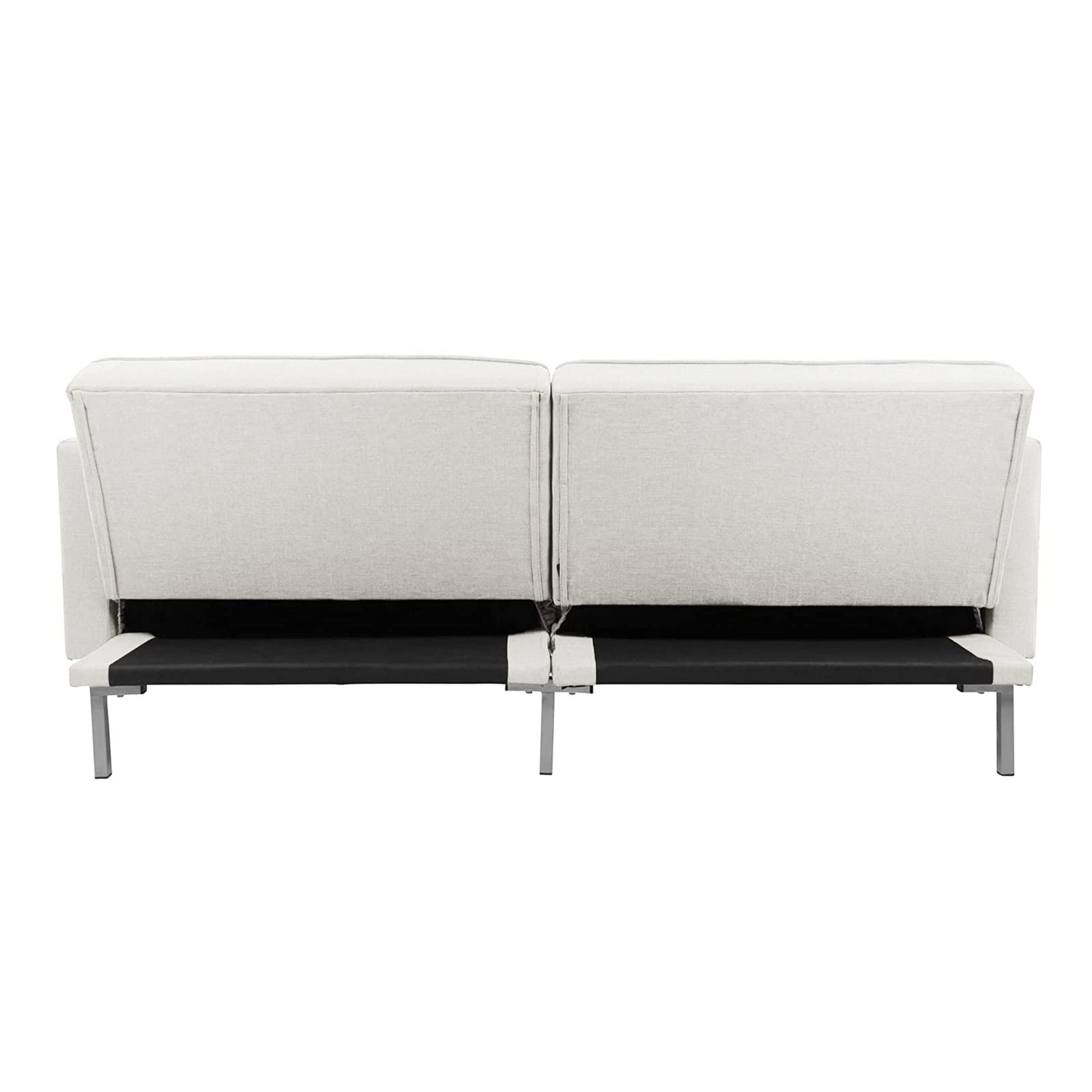 DEEF Linen Upholstered Modern Convertible Folding Futon Sofa Bed for Compact Living Space Apartment Dorm,Two Seat,White