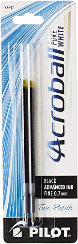 PILOT Acroball 1000 Ultra-Premium Ball Point Pen, 0.7 mm Fine Point, Black Ink, Rose Gold Barrel-2 Pens With 2 Bonus Reffills