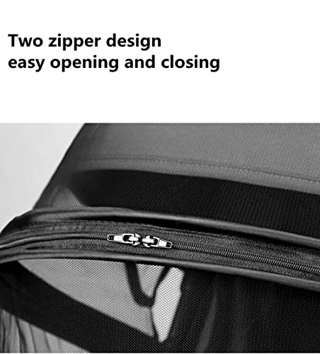 MINILUJIA Universal Foldable Star Mosquito Net and Storage Bag for Baby Stroller with Zipper Visible Breathable Sun Cover Bassinet Mesh Cover for Car Seat,Bassinets,Cradles,Cribs (Black with Star)