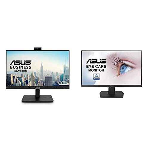 ASUS 23.8” 1080P Video Conferencing Monitor (BE24EQSK) Full HD, IPS, Built-in Adjustable 2MP & VA24EHE 23.8” Monitor 75Hz Full HD (1920x1080) IPS Eye Care HDMI D-Sub DVI-D,Black