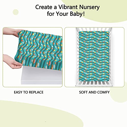 Cars Themed Fitted Crib Sheet,Standard Crib Mattress Fitted Sheet Soft & Stretchy Fitted Crib Sheet-Baby Sheet for Boys Girls, 28β x52β,Multicolor