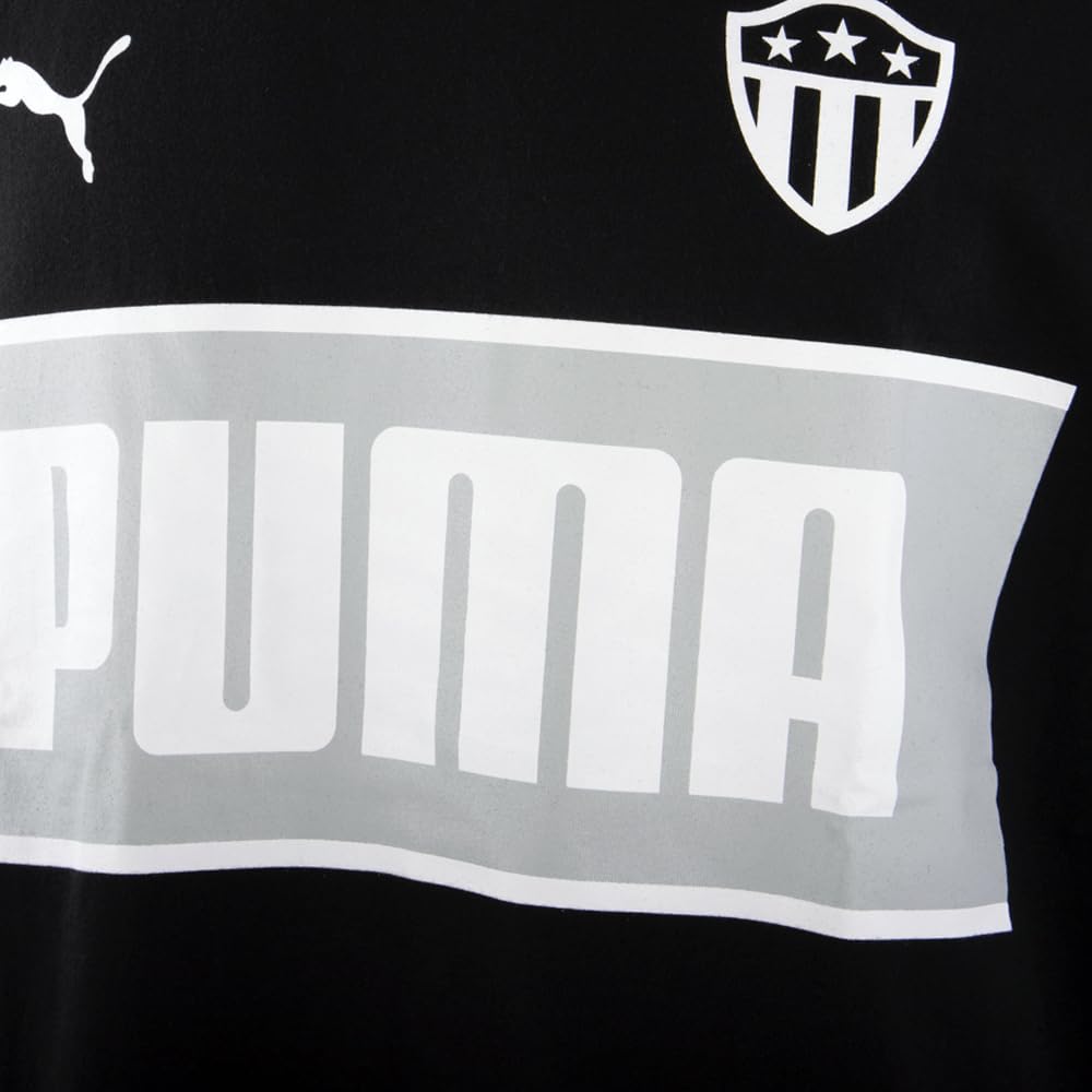 PUMA Mens Striped Badge Crew Neck Short Sleeve Bt Casual Tops Casual - Black - Size XXL